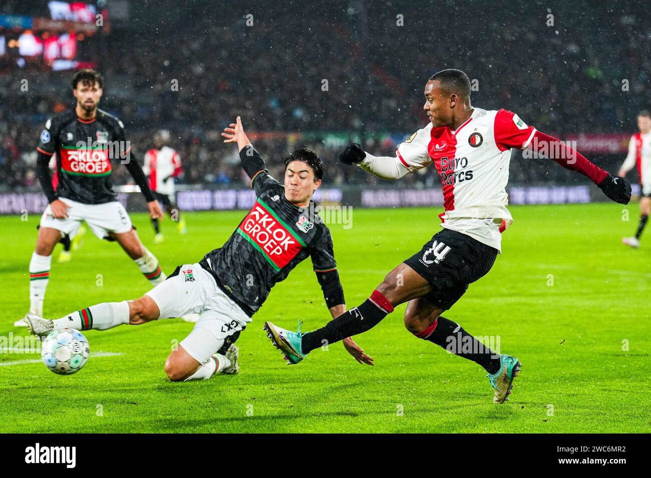 Rotterdam, The Netherlands. 14th Jan, 2024. Rotterdam - Sai van Wermeskerken of NEC Nijmegen ...