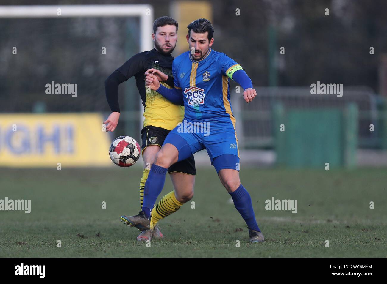 Lee Hursit of Romford and Harry McDonald of Stanway during Romford vs ...