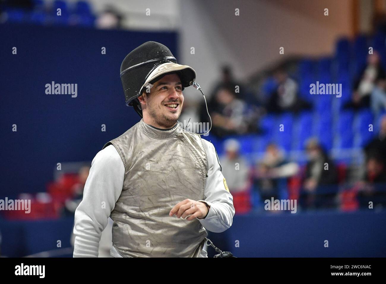 France's foilist MAXIME PAUTY reacts during the quarter-finals of the ...