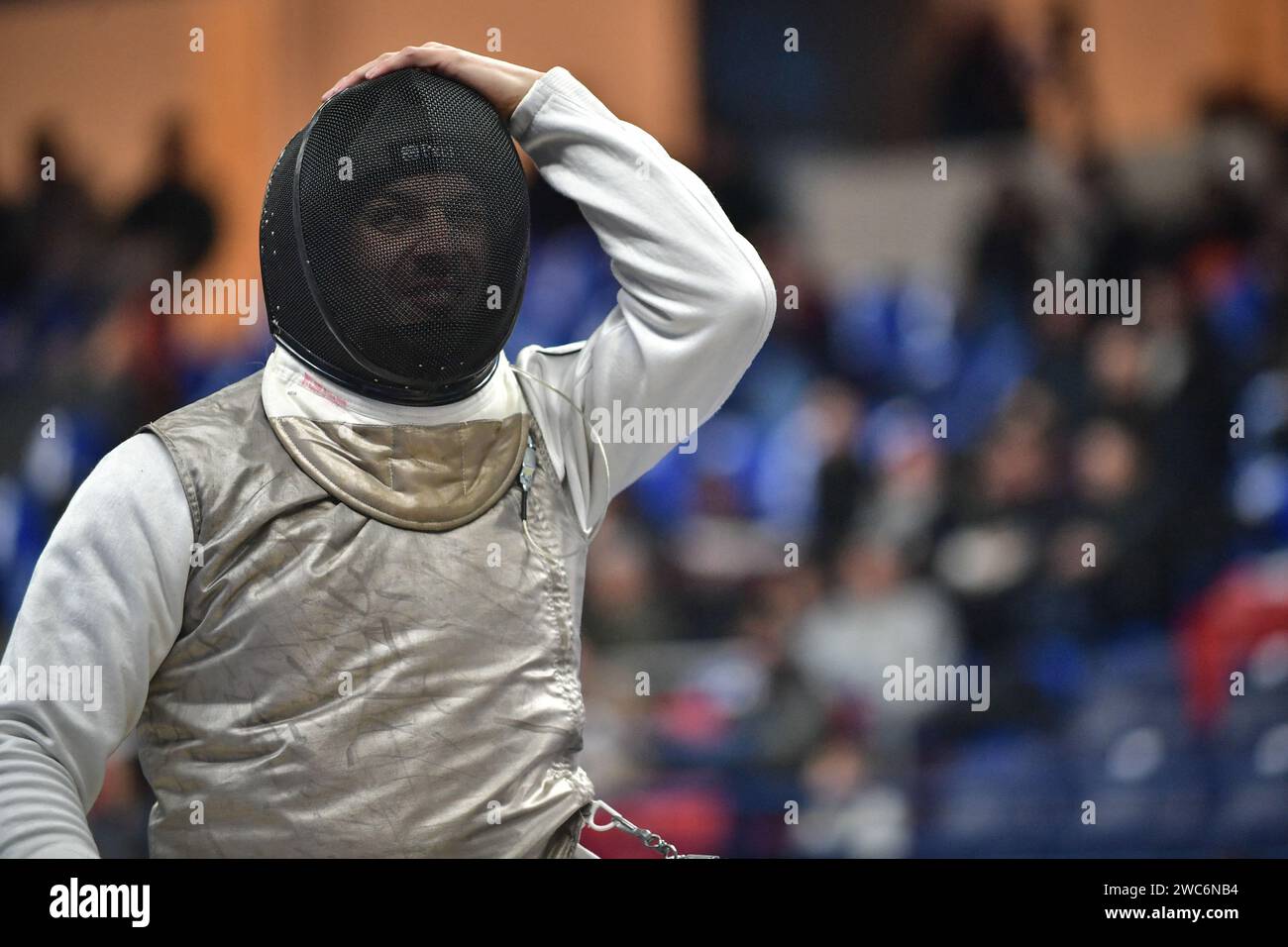 France's foilist MAXIME PAUTY reacts during the quarter-finals of the ...