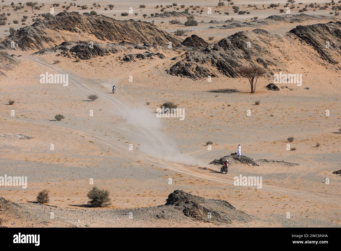 landscape, paysage, moto during the Stage 7 of the Dakar 2024 on ...