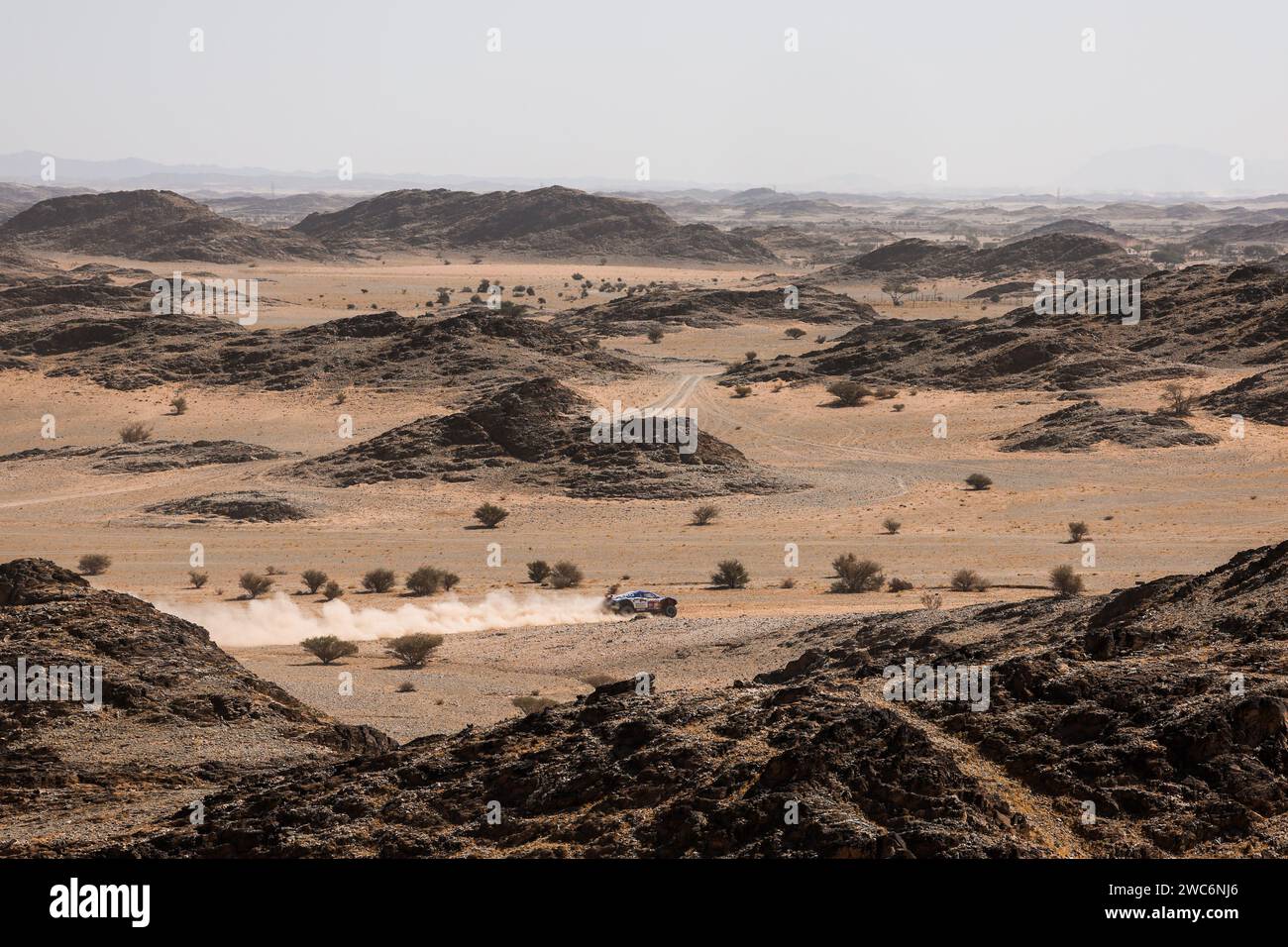 during the Stage 7 of the Dakar 2024 on January 14, 2024 between Riyadh ...