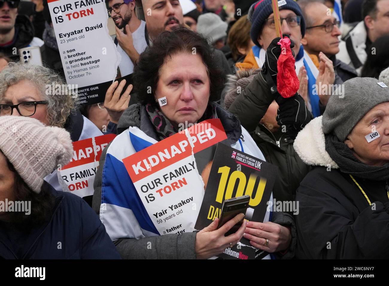 The crowd during a pro-Israel rally in Trafalgar Square, London ...