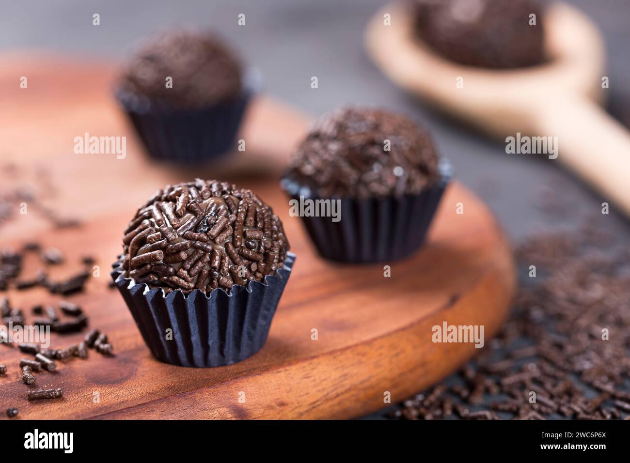 Brigadeiro, traditional Brazilian sweet. Chocolate candy Stock Photo ...