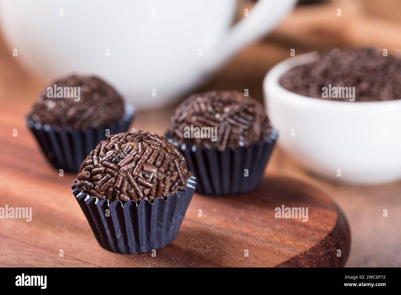 Brigadeiro, traditional Brazilian sweet. Chocolate candy Stock Photo ...