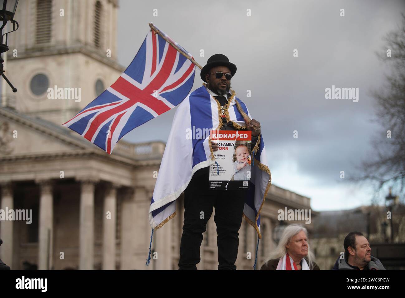 The crowd during a pro-Israel rally in Trafalgar Square, London ...