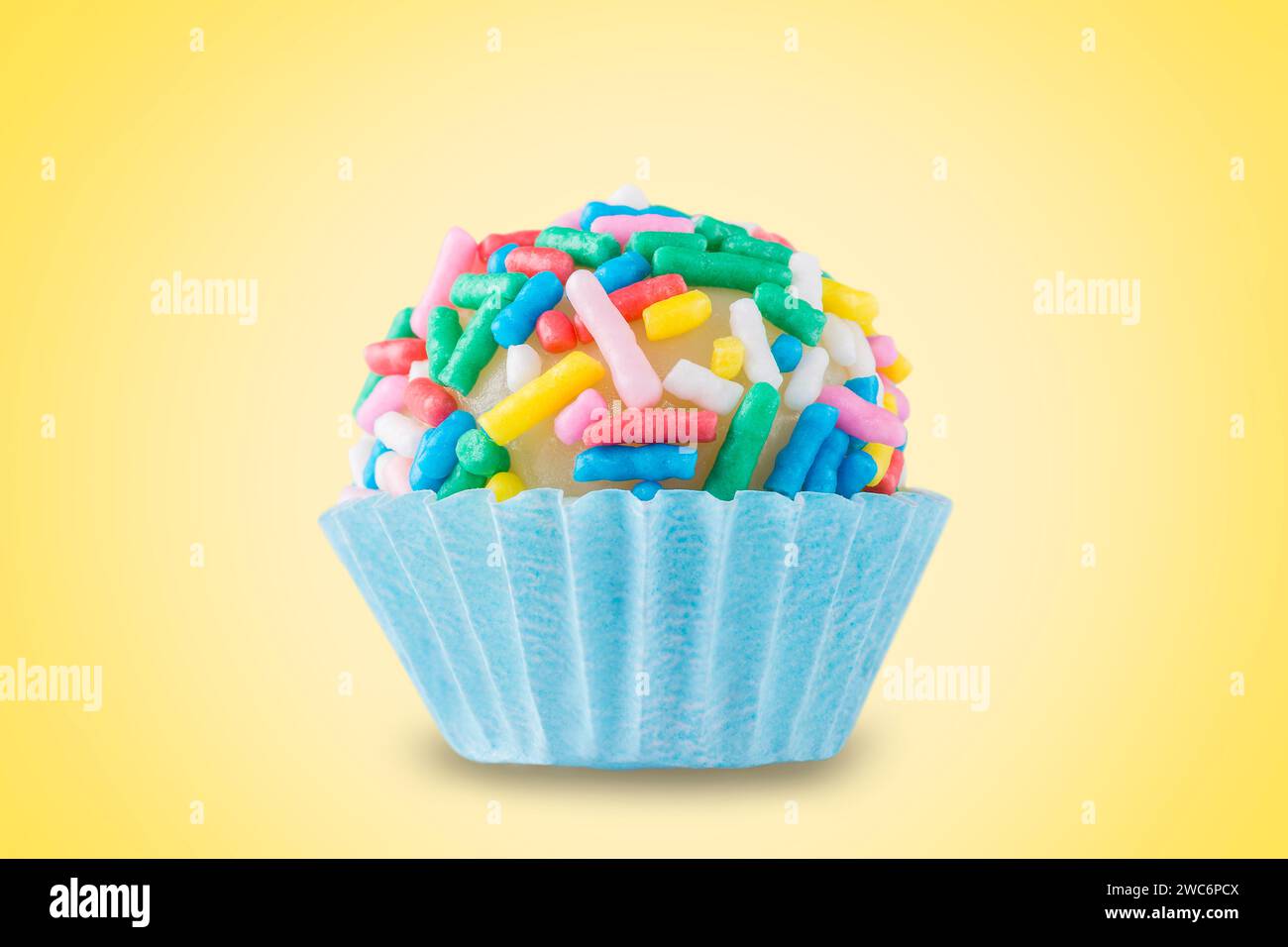 Chocolate brigadeiro with colorful granulated chocolate, traditional ...