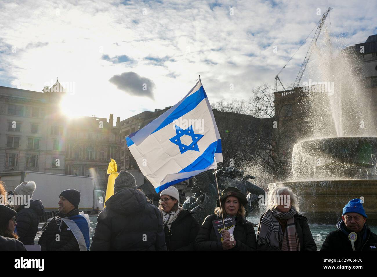 The crowd during a pro-Israel rally in Trafalgar Square, London ...