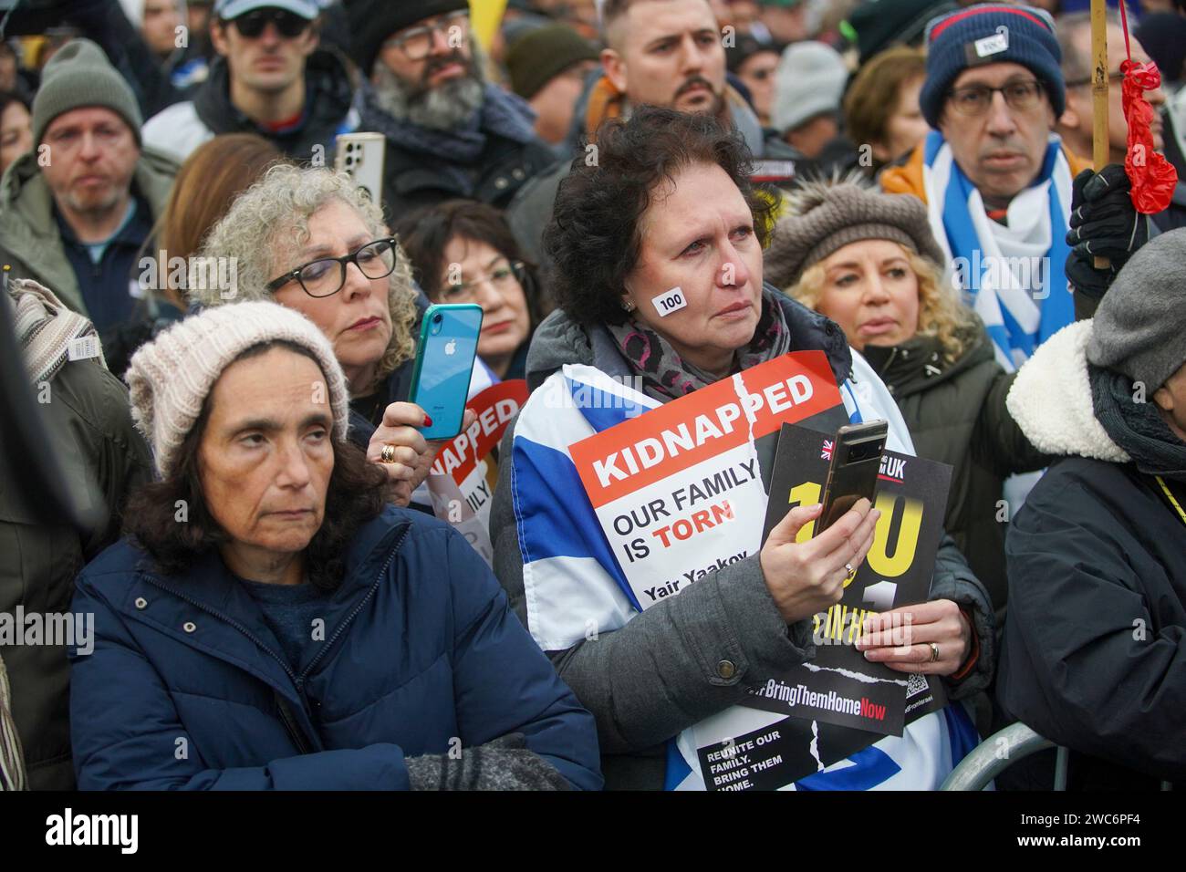 The crowd during a pro-Israel rally in Trafalgar Square, London ...