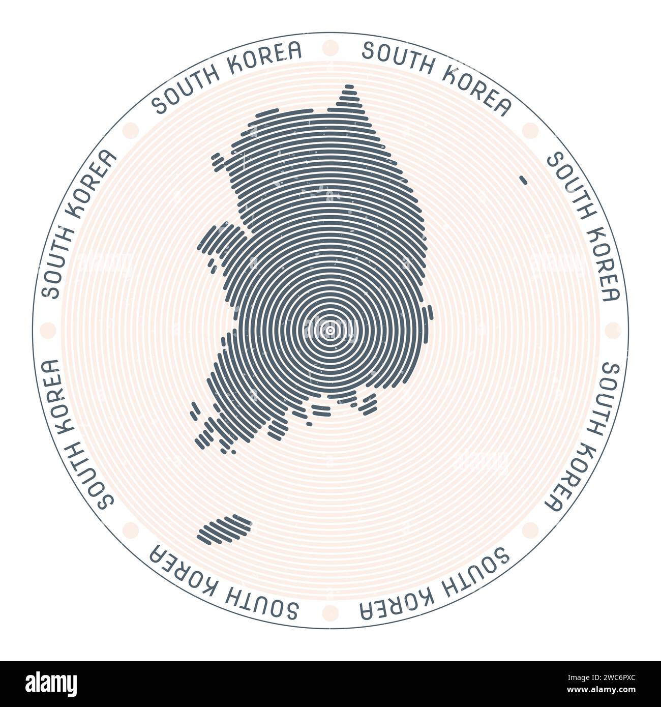 South Korea shape radial arcs. Country round icon. South Korea logo ...