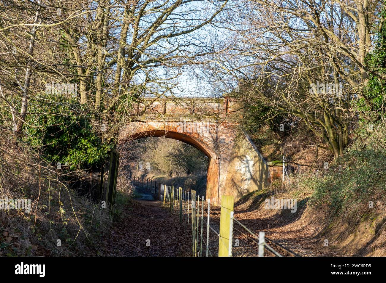 Brick built bridge over the Bure Valley narrow gauge railway line Stock ...