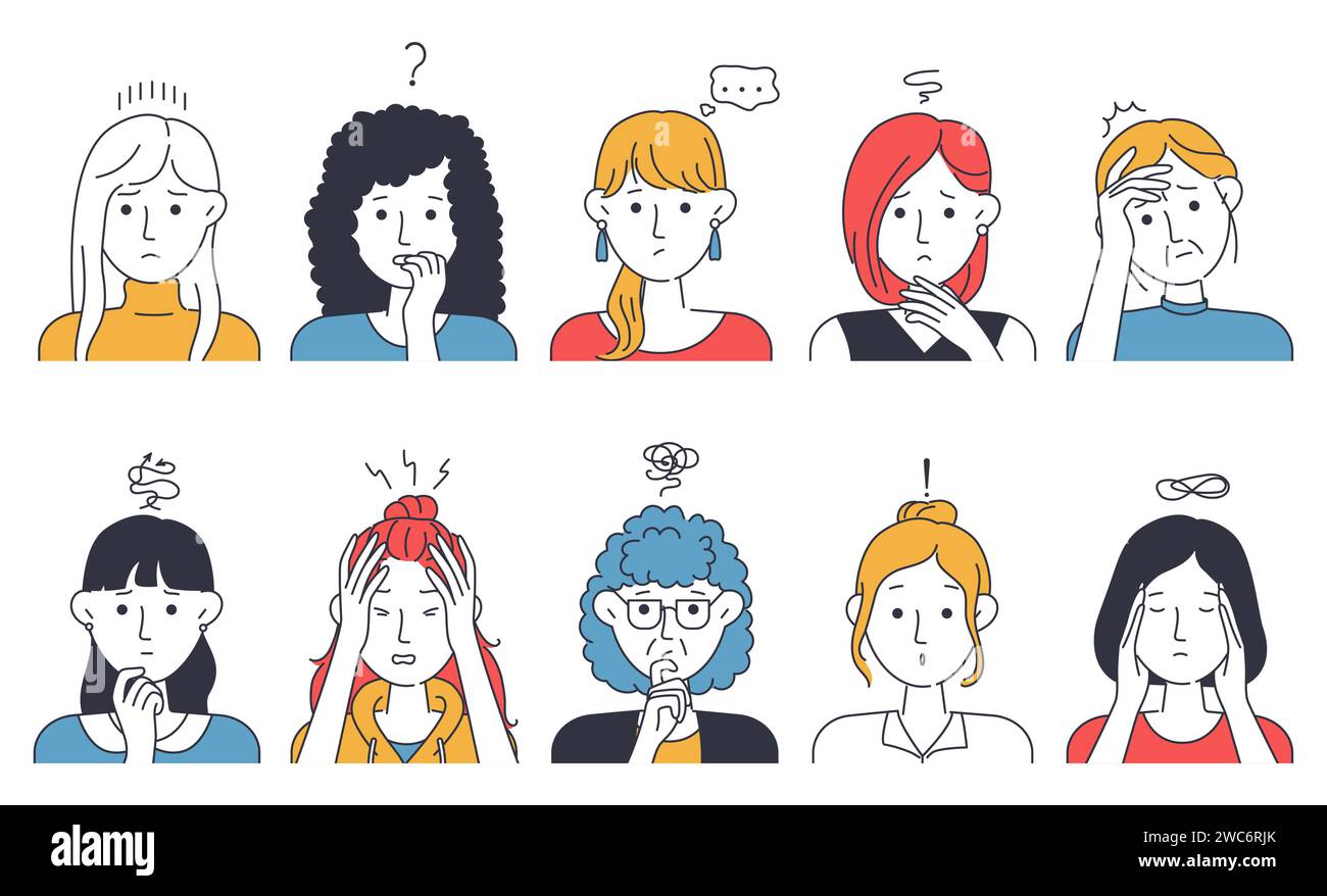 Thoughtful trouble Stock Vector Images - Alamy