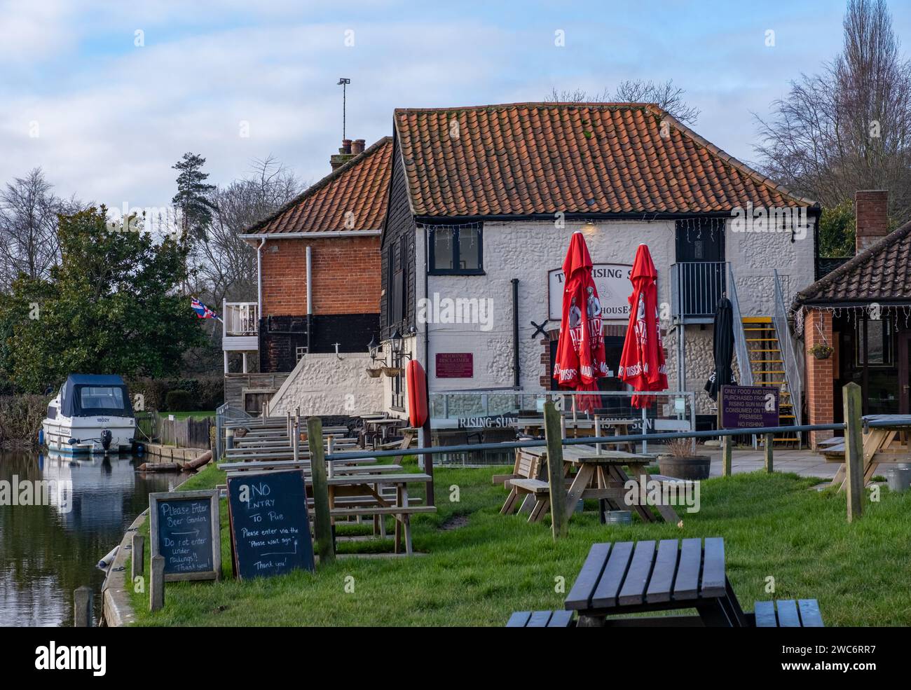 Coltishall, Norfolk, UK – January 13 2024. The exterior of the Rising ...