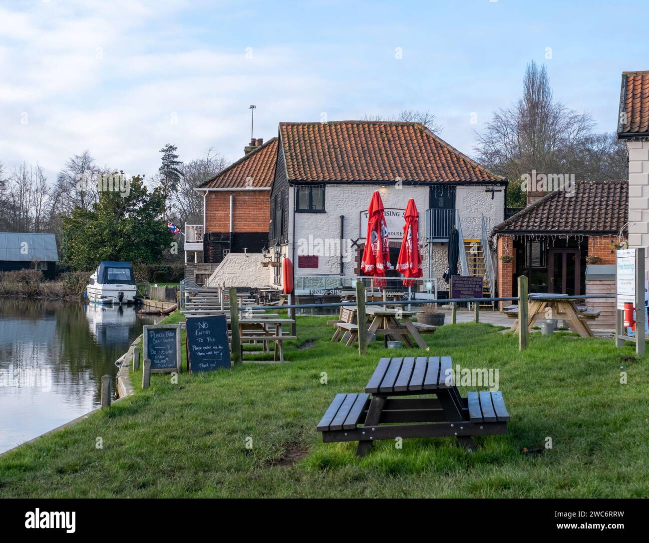 Coltishall, Norfolk, UK – January 13 2024. The exterior of the Rising ...