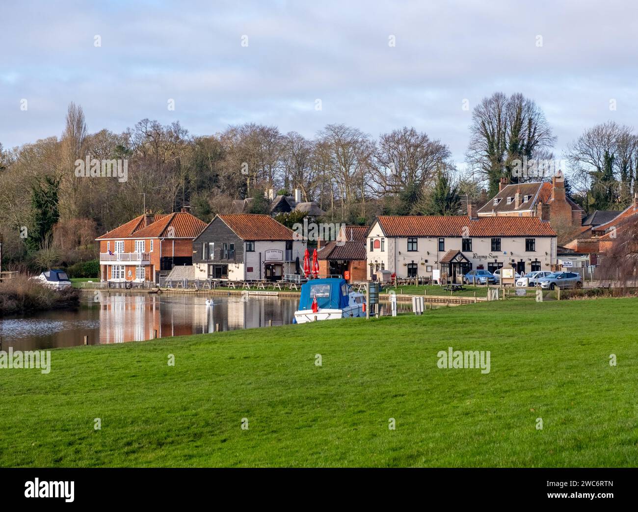 Coltishall, Norfolk, UK – January 13 2024. View across the village ...