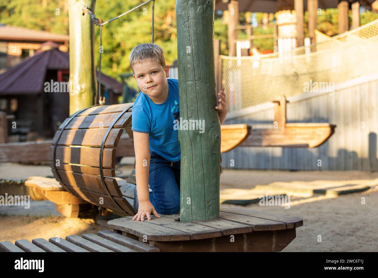 Wooden obstacle course hi-res stock photography and images - Alamy