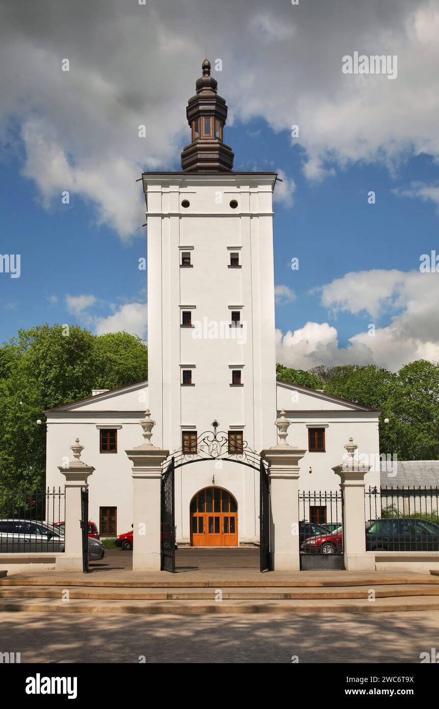Castle tower at Radziwill park in Biala Podlaska. Poland Stock Photo ...