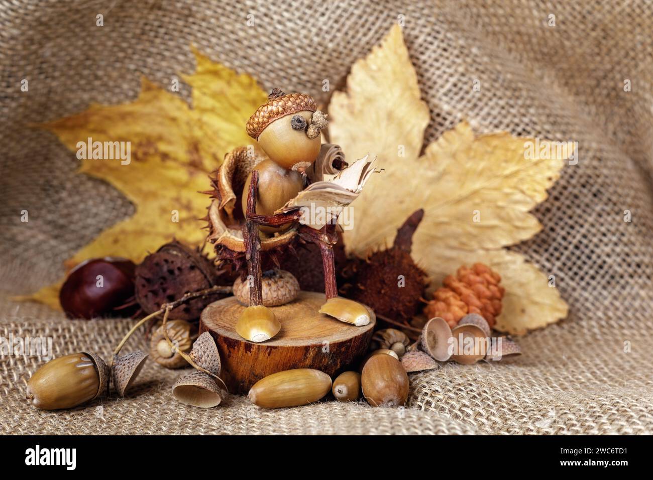 Autumn crafts. Children's fall crafts and creativity, Gnome made from ...