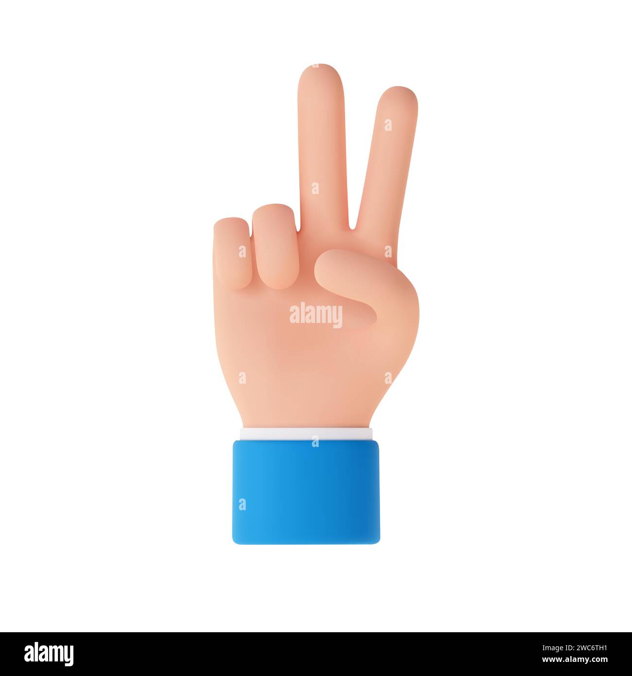 3d Cartoon character Hand Peace sign Stock Vector Image & Art - Alamy