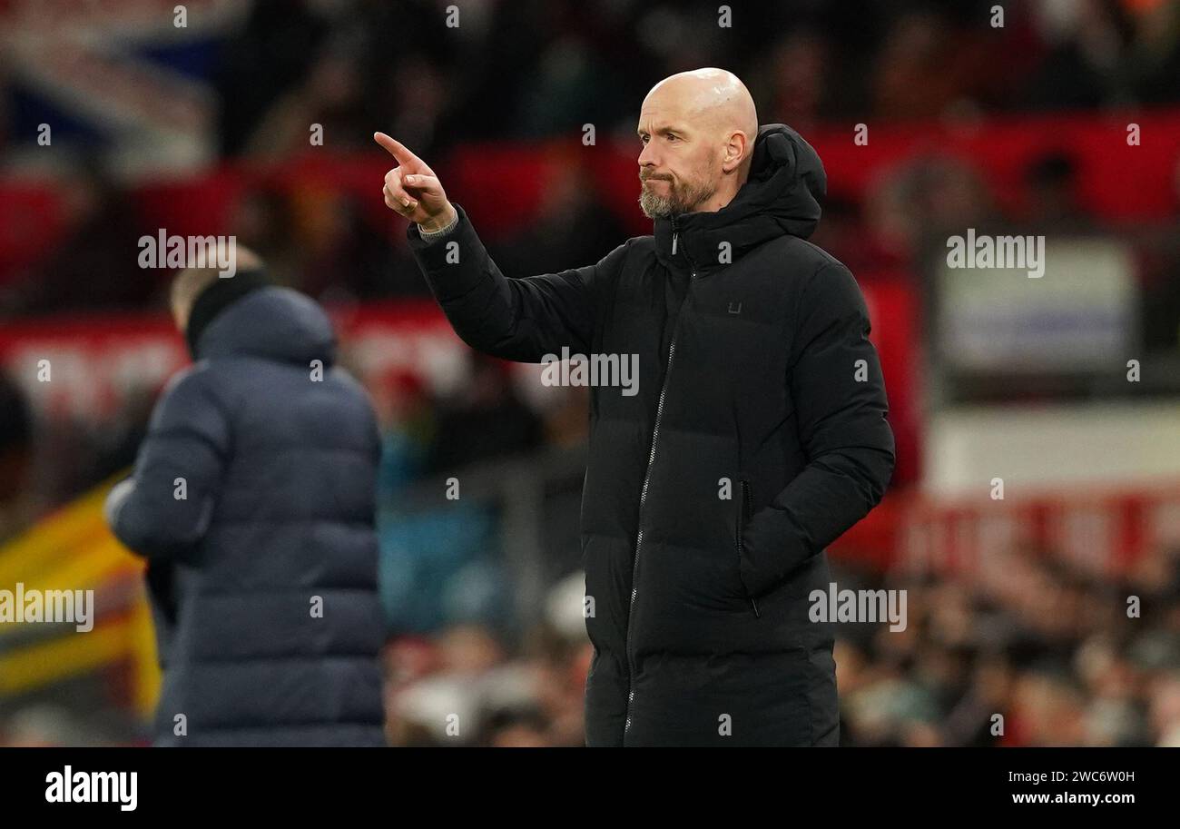 Manchester United manager Erik ten Hag on the touchline during the ...