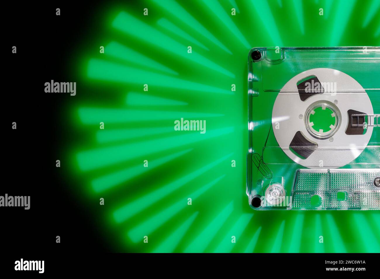 Green light rays projection background, photographed with the help of a ...