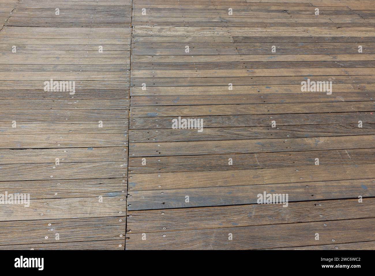 Close-up view of wooden decking suitable for use as a texture or ...