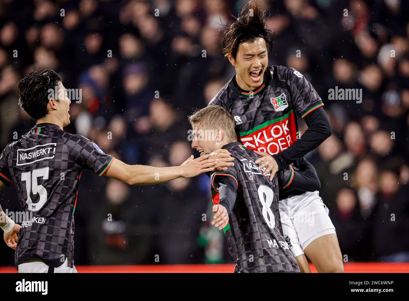Rotterdam, Nederland. 14th Jan, 2024. ROTTERDAM, NEDERLAND - JANUARY 14: Magnus Mattsson of NEC ...