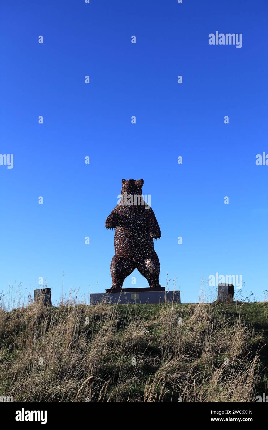 Dunbear, a 5 meter steel sculpture by Andy Scott, created as a tribute ...