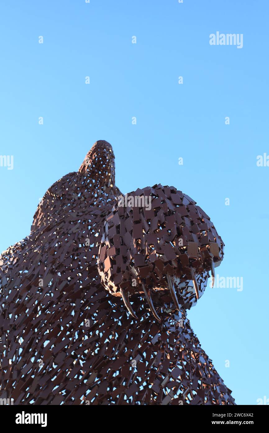 Dunbear, a 5 meter steel sculpture by Andy Scott, created as a tribute ...