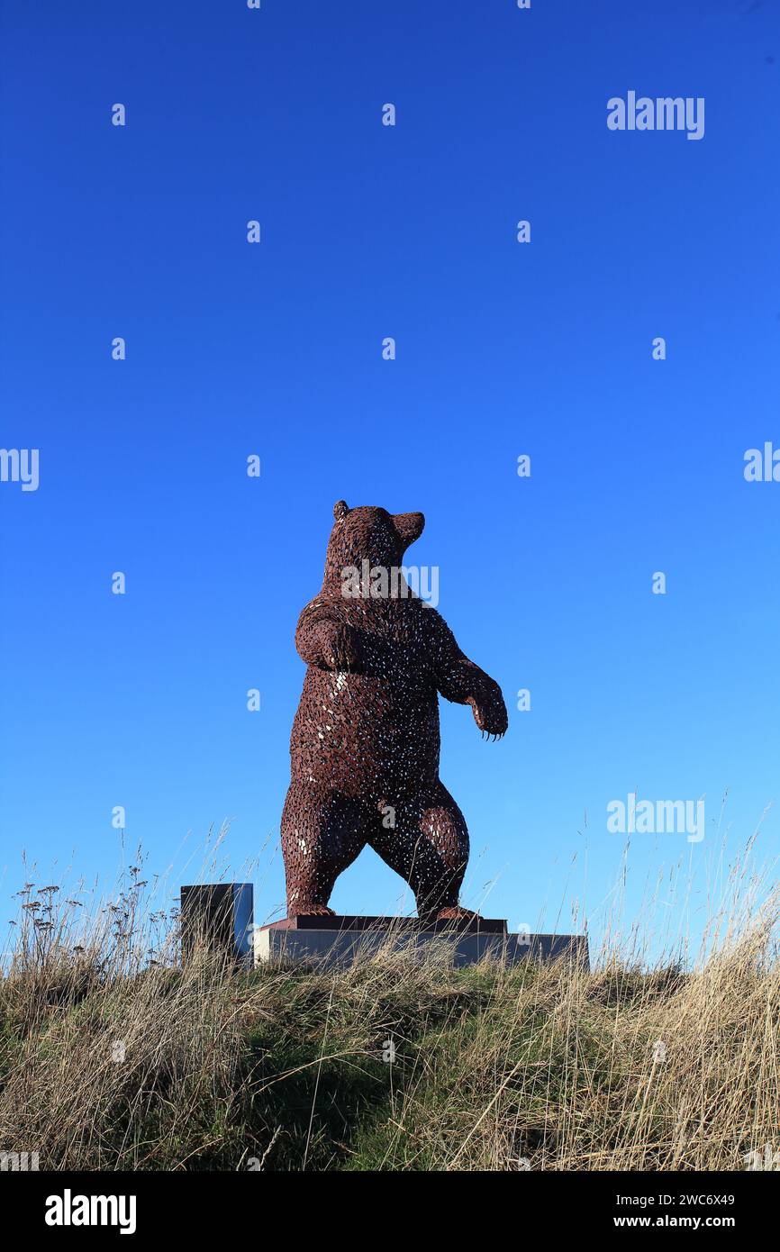 Dunbear, a 5 meter steel sculpture by Andy Scott, created as a tribute ...