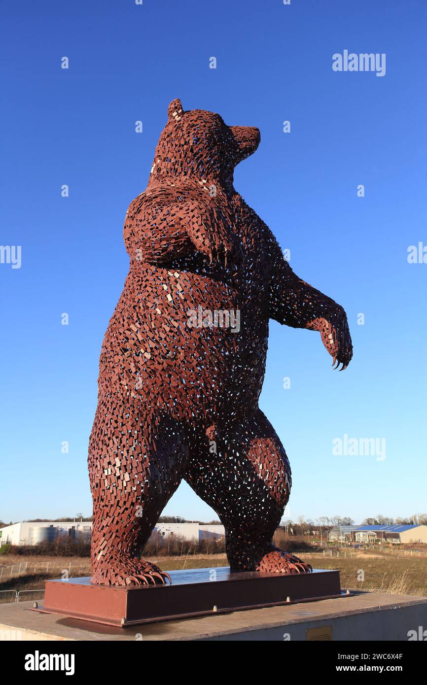 Dunbear, a 5 meter steel sculpture by Andy Scott, created as a tribute ...