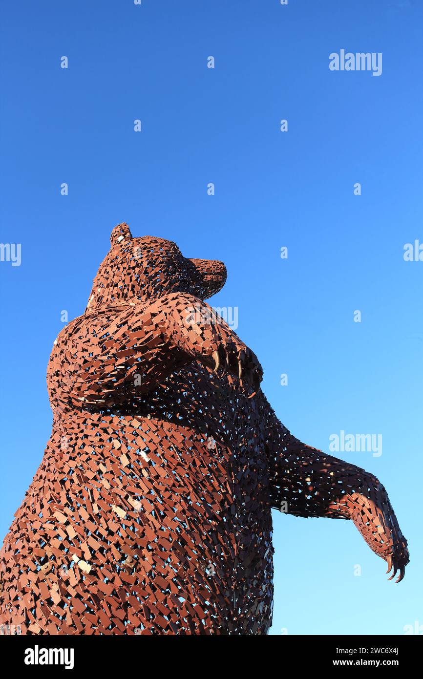 Dunbear, a 5 meter steel sculpture by Andy Scott, created as a tribute ...