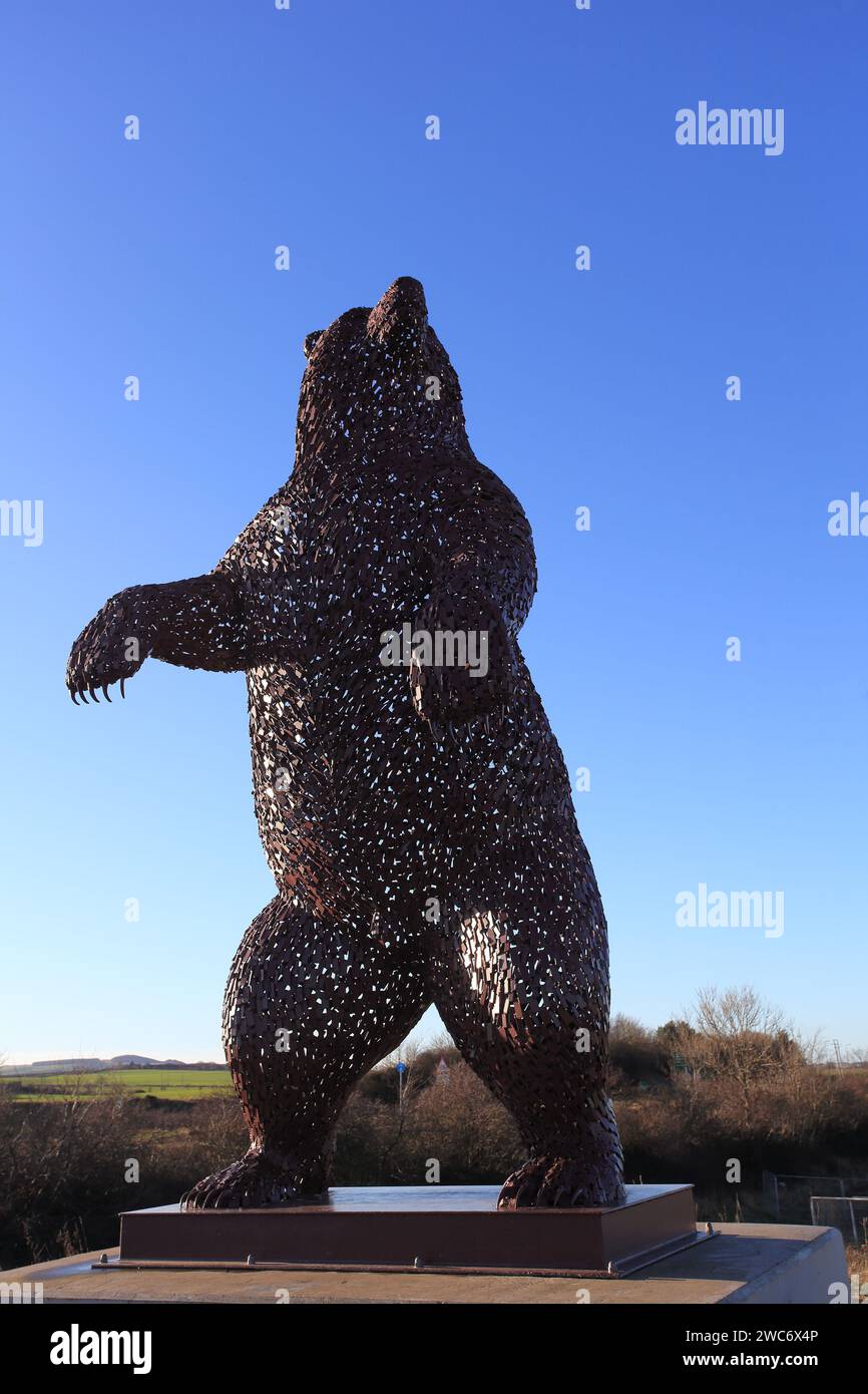 Dunbear, a 5 meter steel sculpture by Andy Scott, created as a tribute ...
