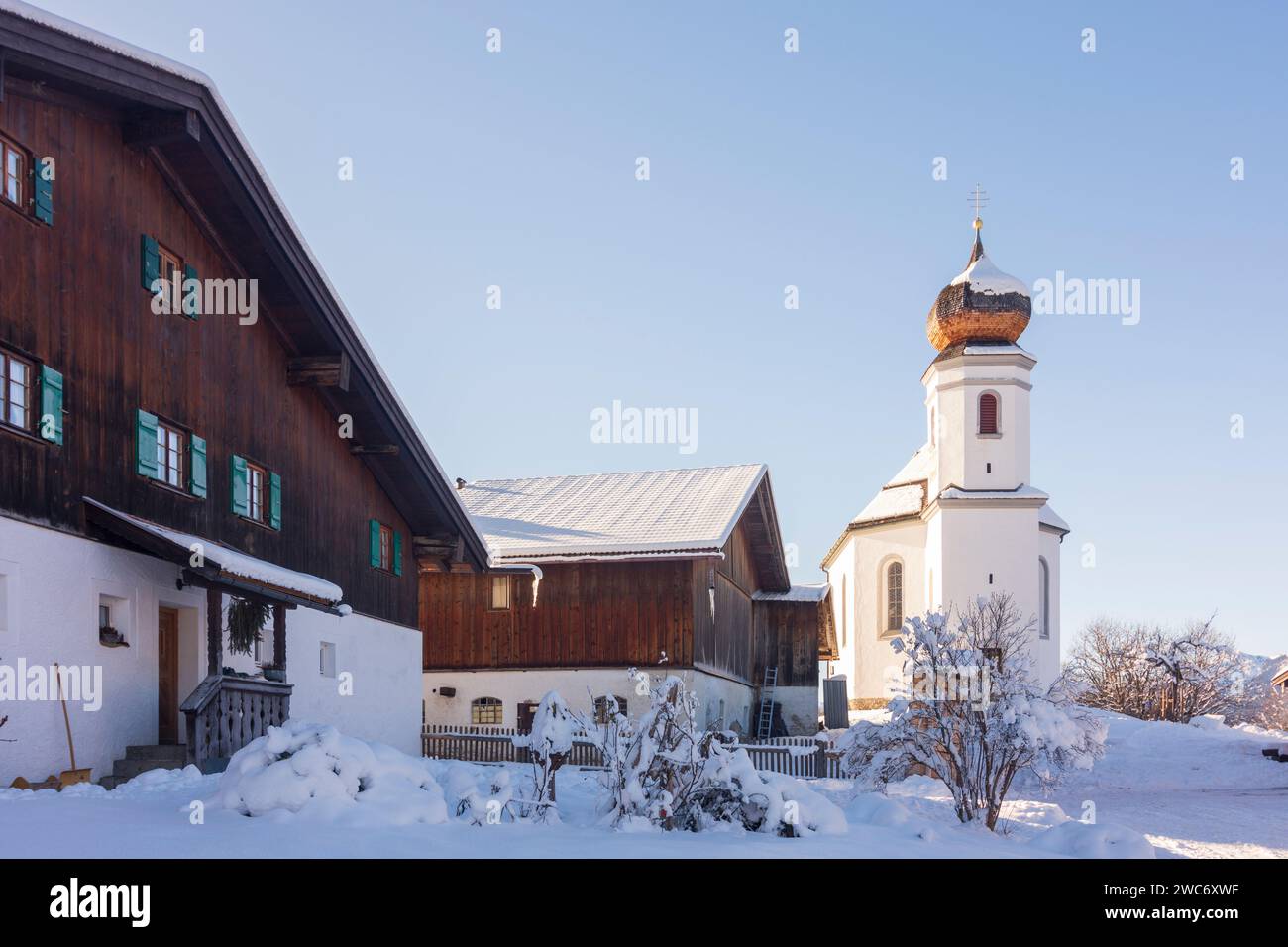 Garmisch-Partenkirchen: village and church hamlet Wamberg in Oberbayern ...