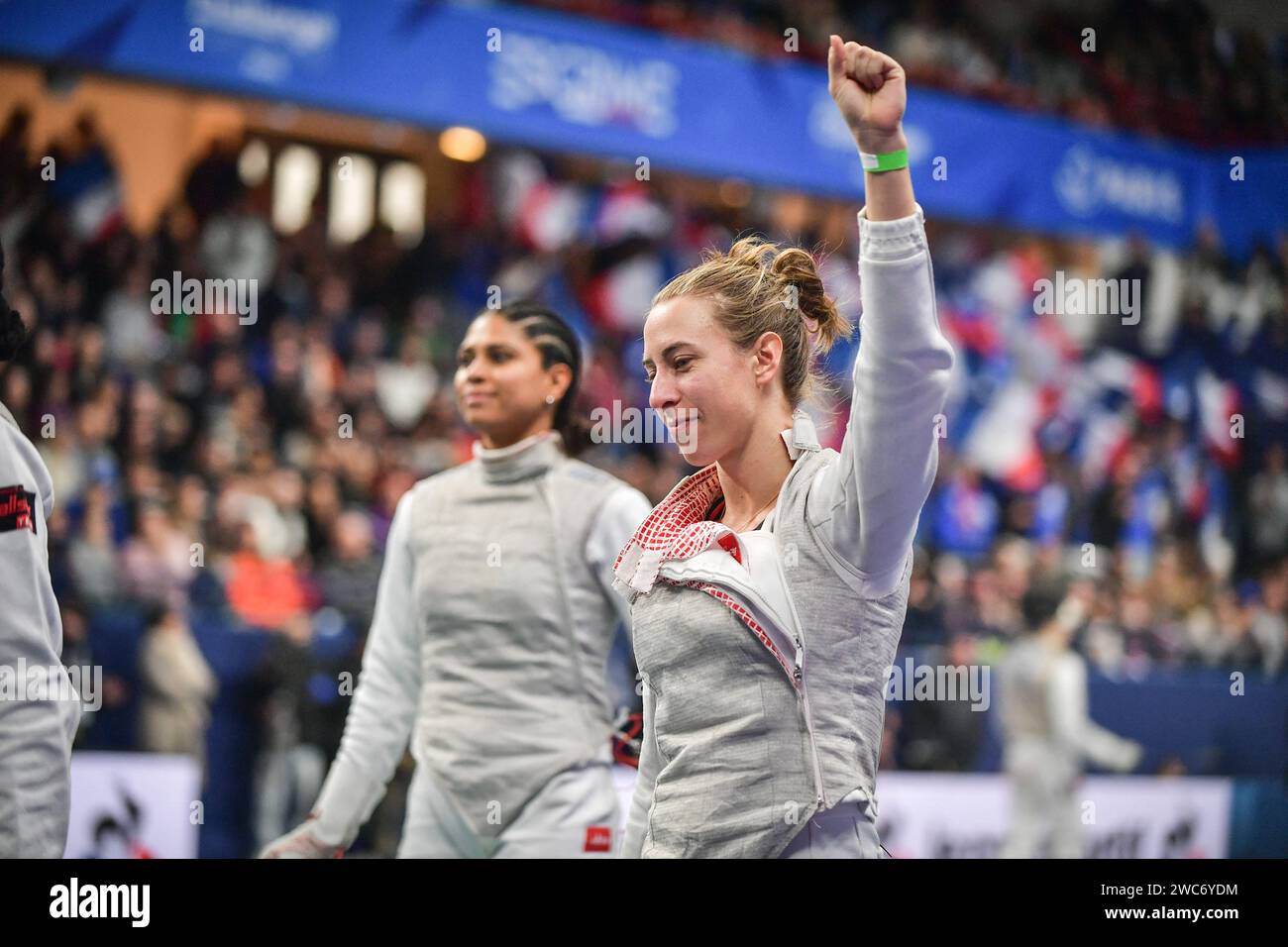 Paris, France. 14th Jan, 2024. France's foilist PAULINE RANVIER ...