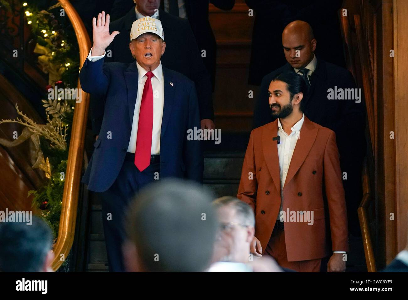 Republican presidential candidate former President Donald Trump walks ...