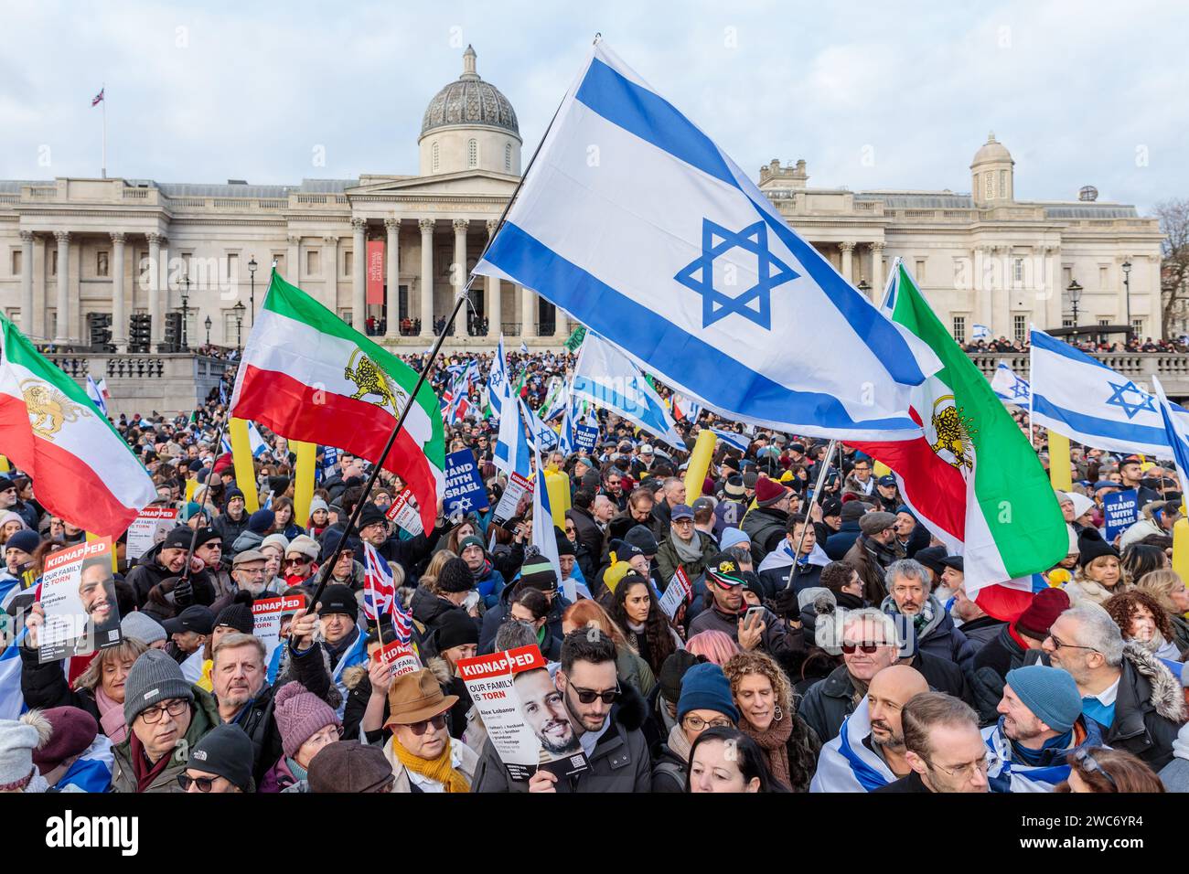 Trafalgar Square, London, UK. 14th January 2024. Thousands of people ...