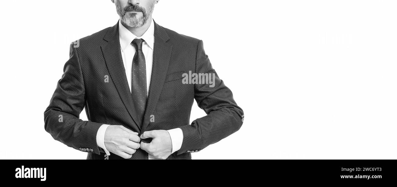 cropped view of businessman in formal suit at studio. photo of ...