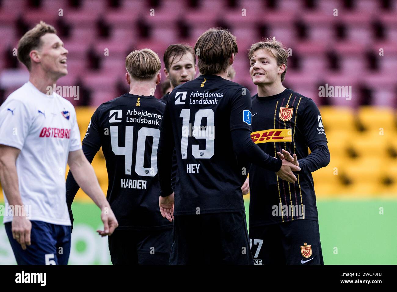 Farum, Denmark. 13th, January 2024. Christian Rasmussen (17) and Lucas ...