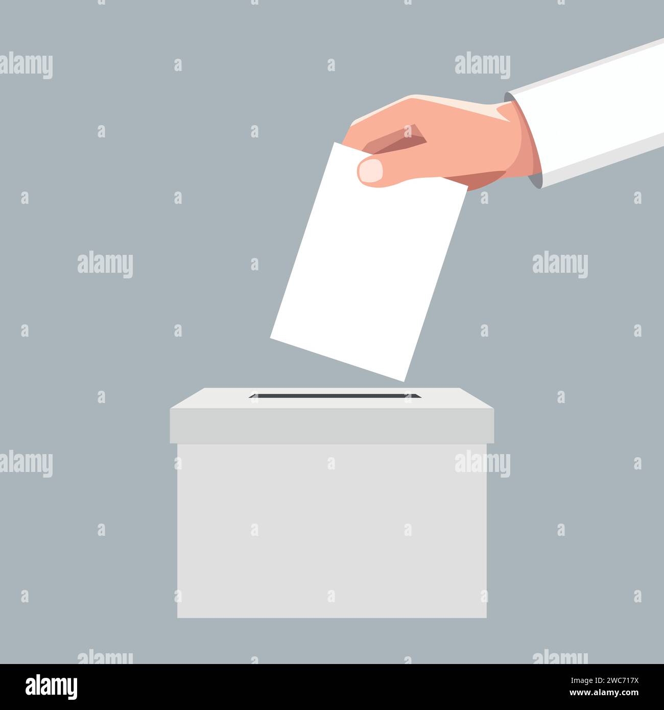 Hand puts vote bulletin into vote box. Election concept Stock Vector ...