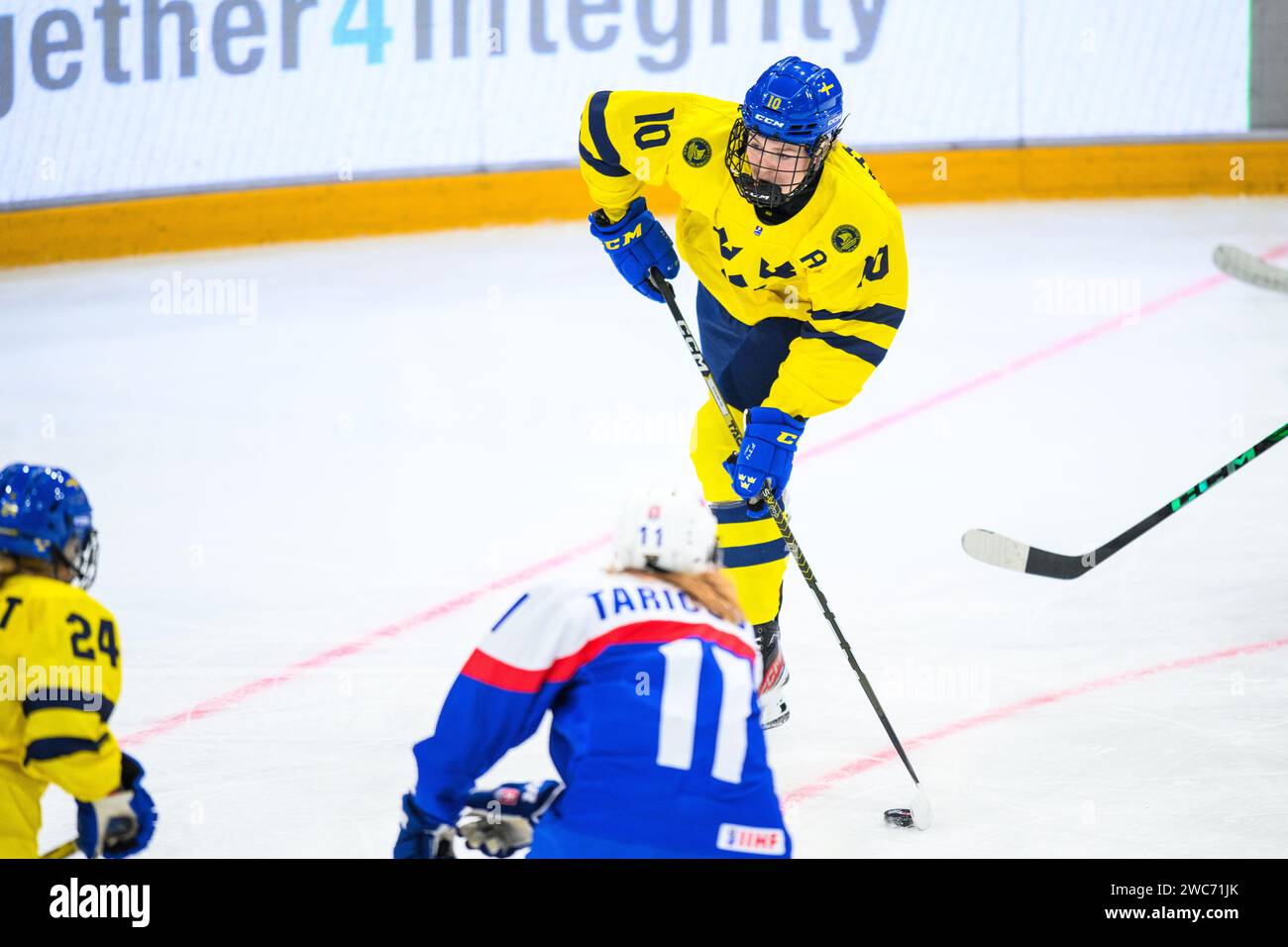 Linnea Natt och Dag of, Sweden. , . during the 2024 IIHF U18 Women's ...