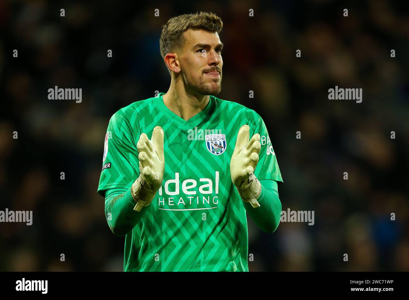 West Bromwich Albion goalkeeper Alex Palmer celebrates during the Sky ...