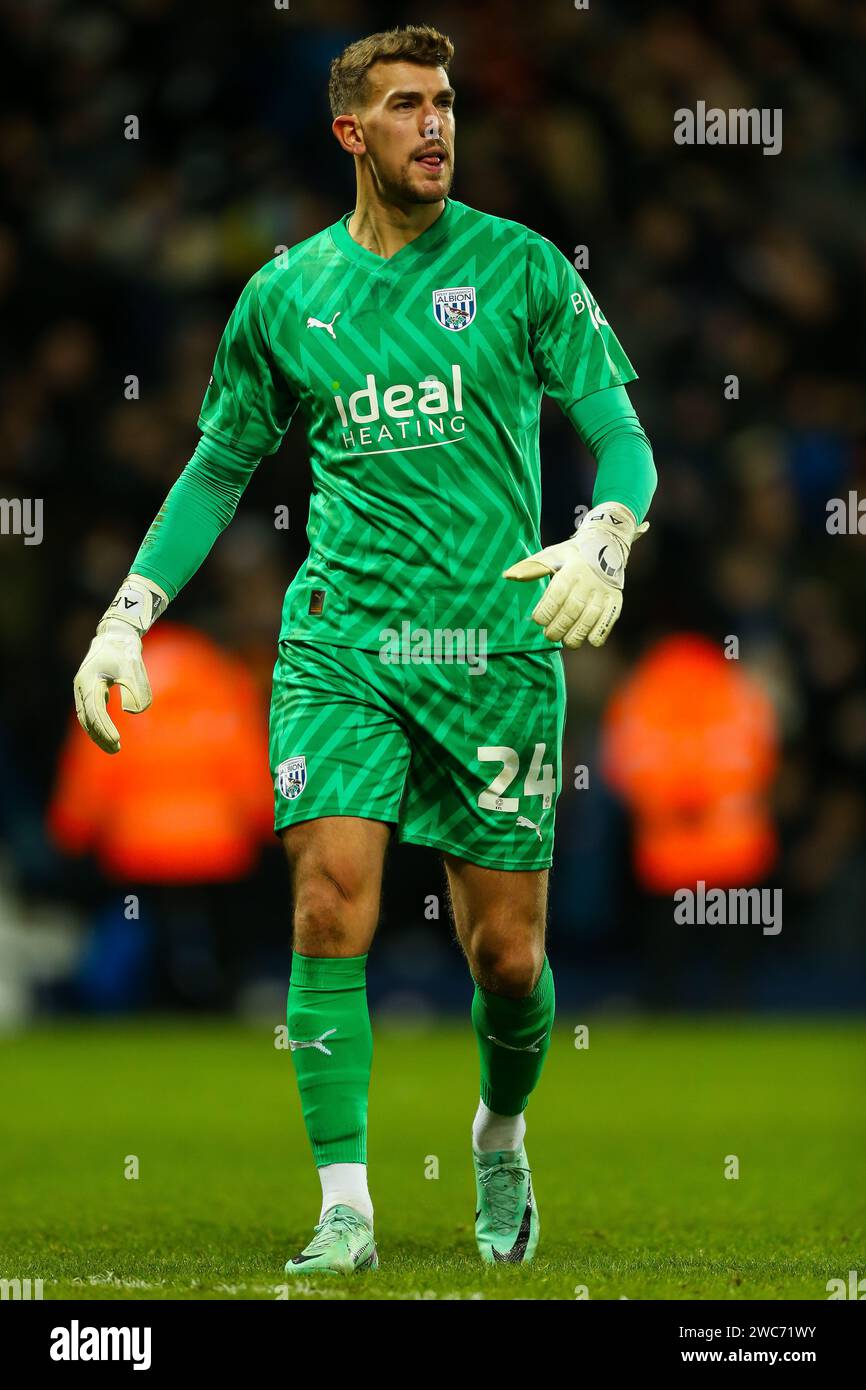 West Bromwich Albion goalkeeper Alex Palmer celebrates during the Sky ...