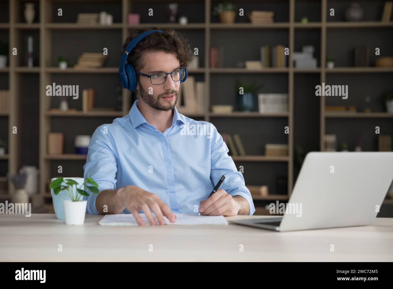 Learning english learning man computer hi-res stock photography and ...