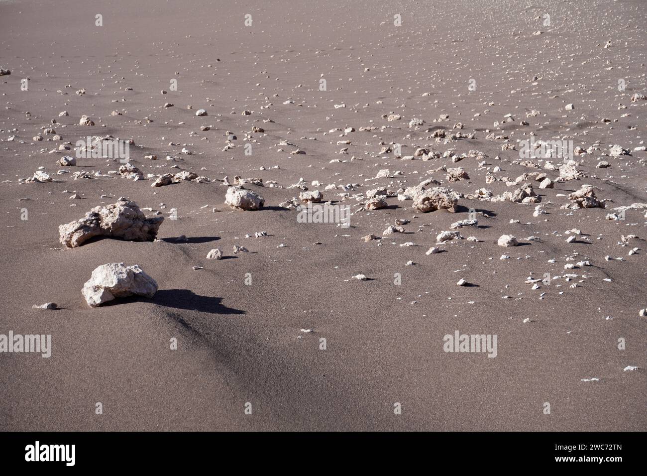 White Rocks on the sand in Thge valley of The Moon (Valle De La Luna ...