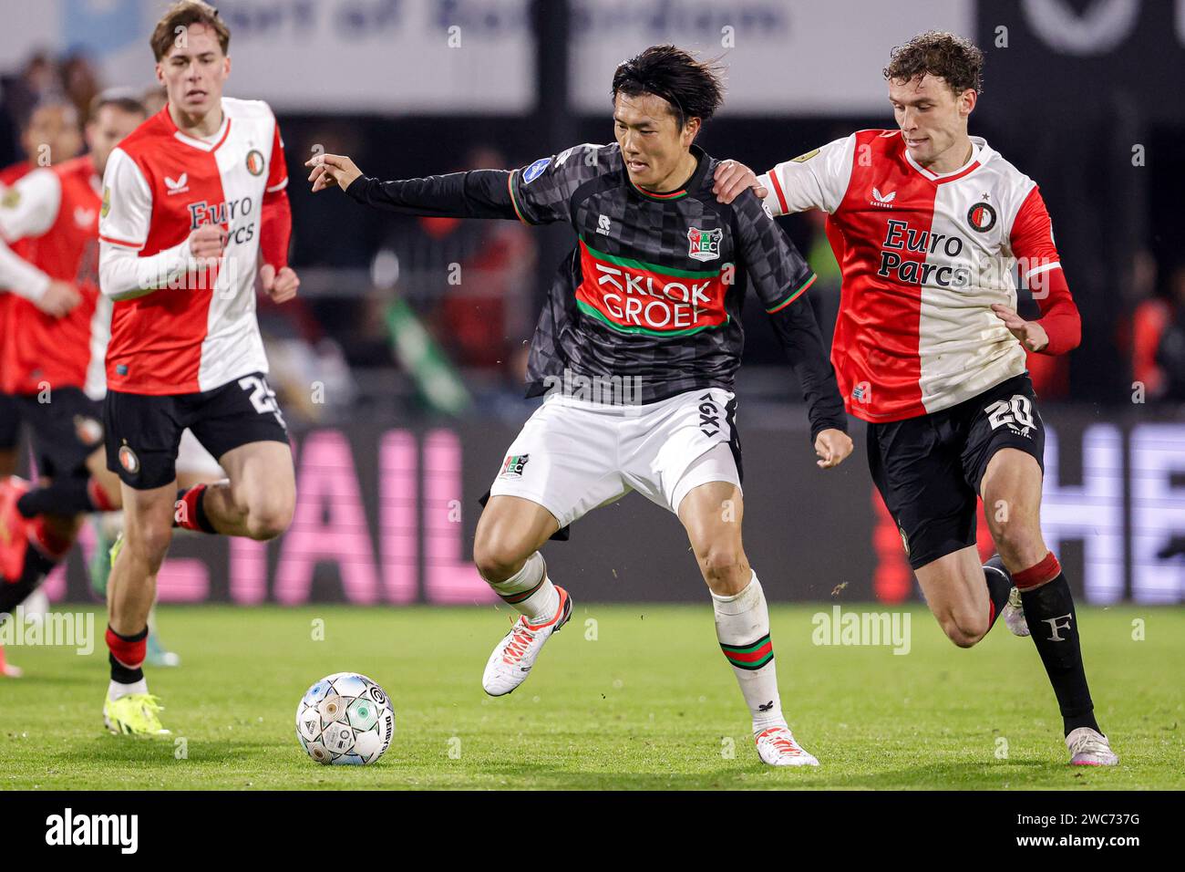 Rotterdam, Nederland. 14th Jan, 2024. ROTTERDAM, NEDERLAND - JANUARY 14: Koki Ogawa of NEC ...