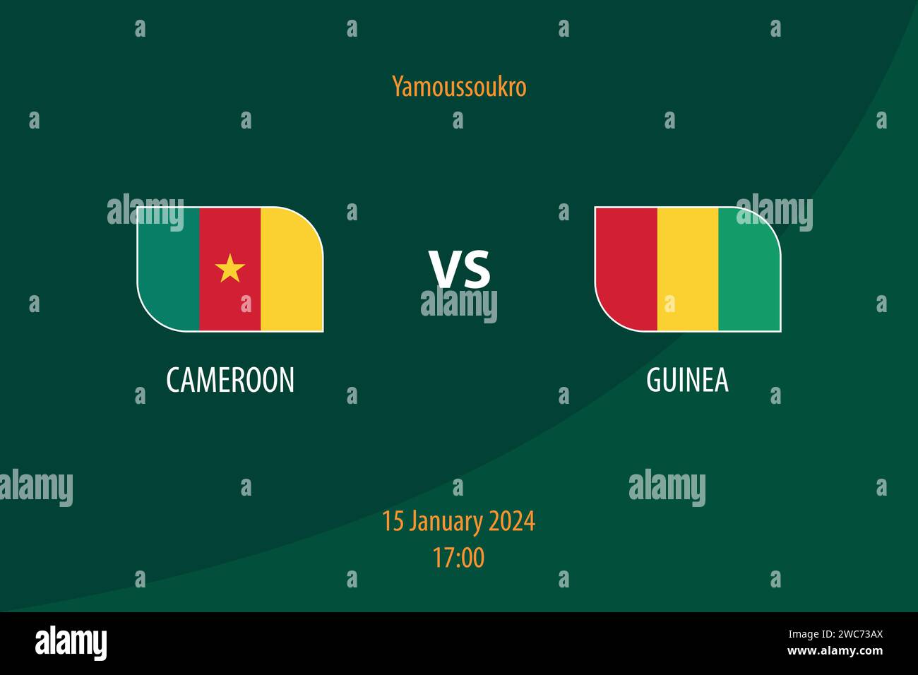 Cameroon vs Guinea football scoreboard broadcast template for soccer ...