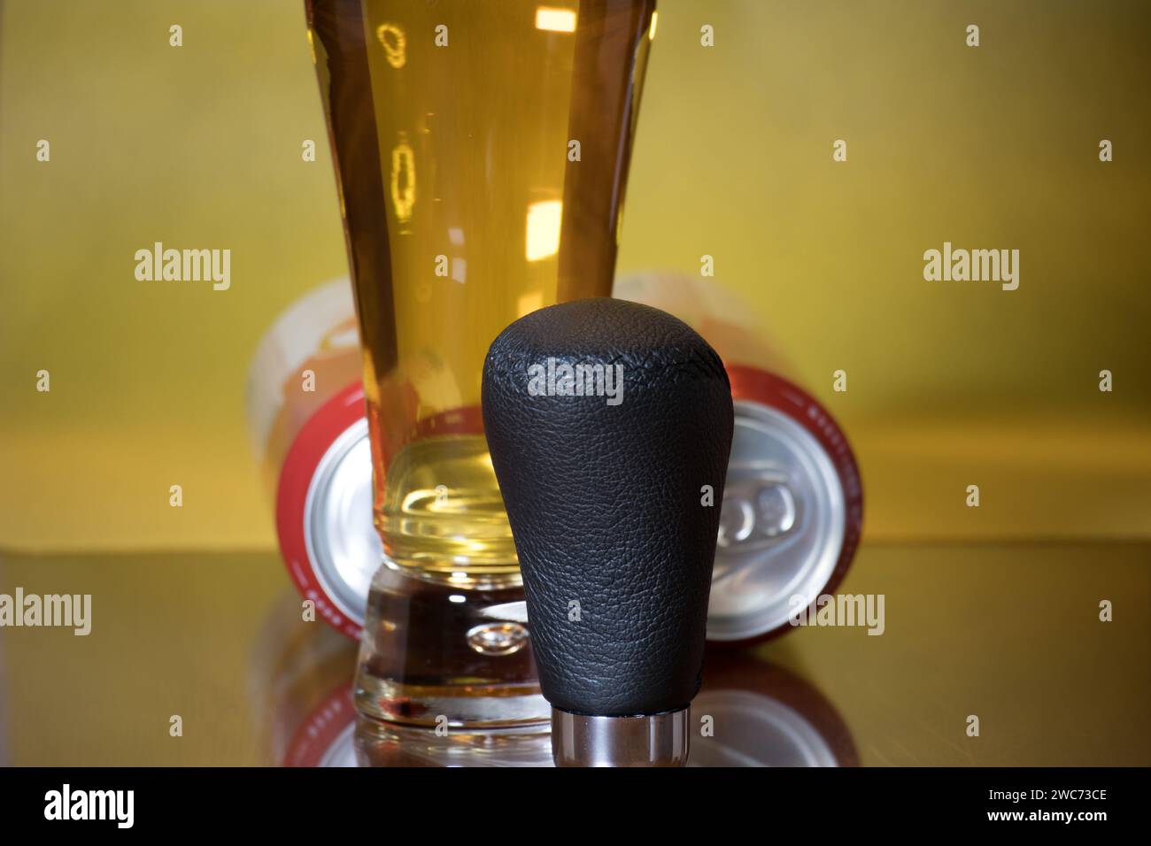 the choice between alcohol and driving, beer by the glass and cans and ...