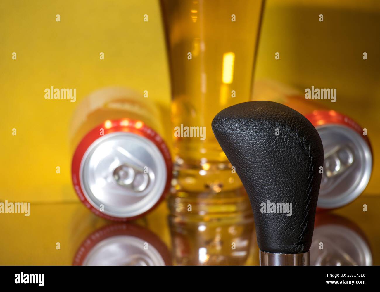 the choice between alcohol and driving, beer by the glass and cans and ...