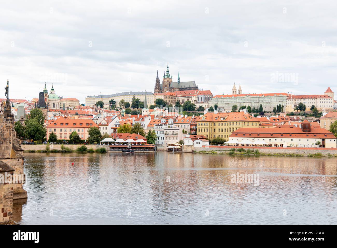 View from a unique balcony overlooking Prague Castle and the river in ...